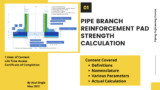 Reinforcement Pad Calculations for Pipe Branch: Piping Course - EPCLand